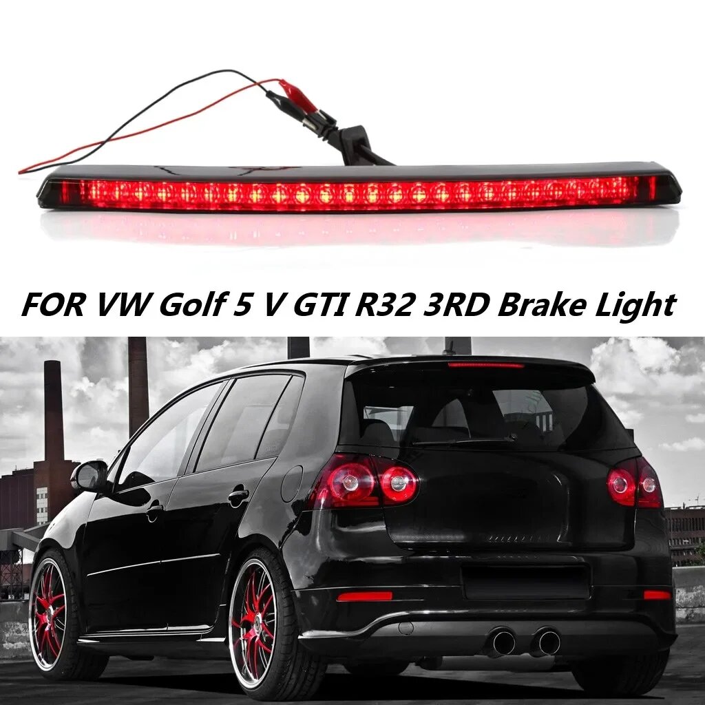 Задсветильник светодиодный стоп-сигнал с высоким креплением для VW Golf MK5 V GTI R32 1K8945087D, черный объектив 5K6945087C 1K6945097F