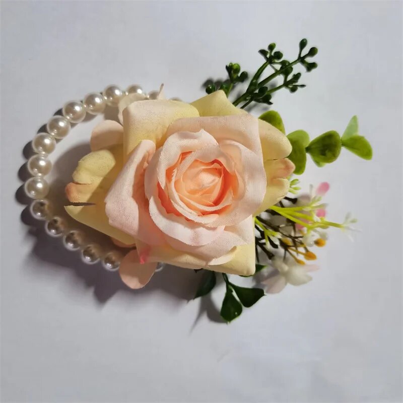Lovegrace шелковая бутоньерка Белый, wrist flower-H