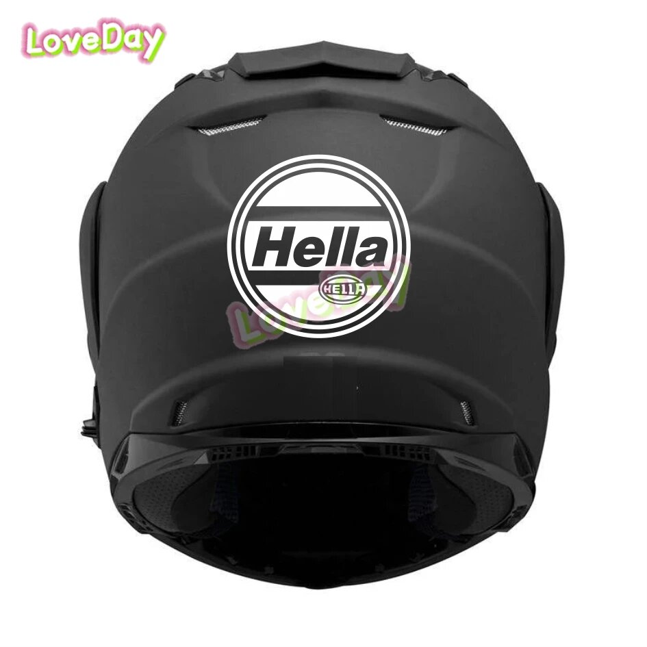 Наклейка Hella на шлем, белая, 10см
