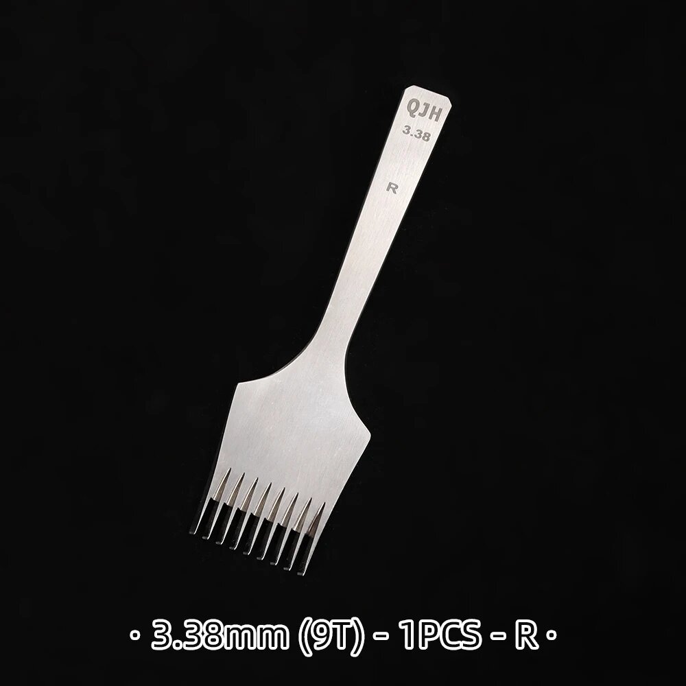 Пробойник для кожи QJH Бутик Six Edge Chop 2.7 мм 3.0 мм 3.38 Черный, Reverse 3.38mm-9T