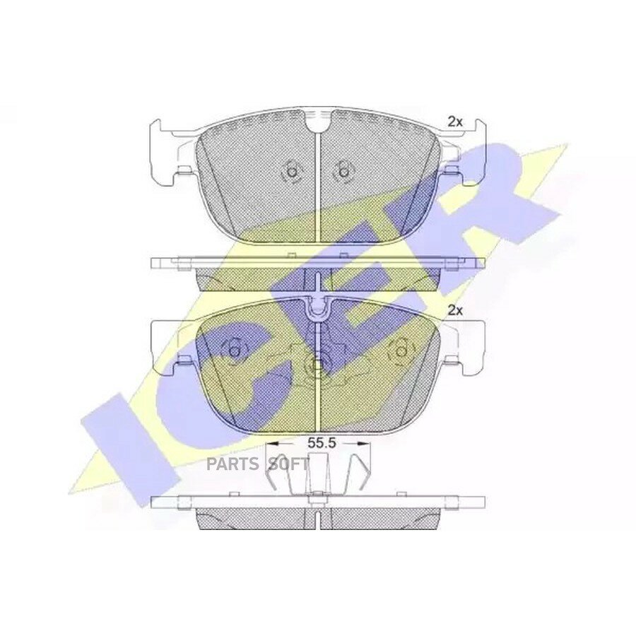 ICER 182272 Колодки торм. диск. Volvo V90 S90 XC90 (15-)