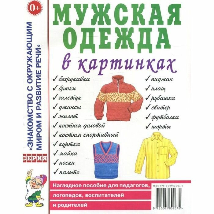 Мужская одежда в картинках. Наглядное пособие для педагогов, логопедов, воспитателей