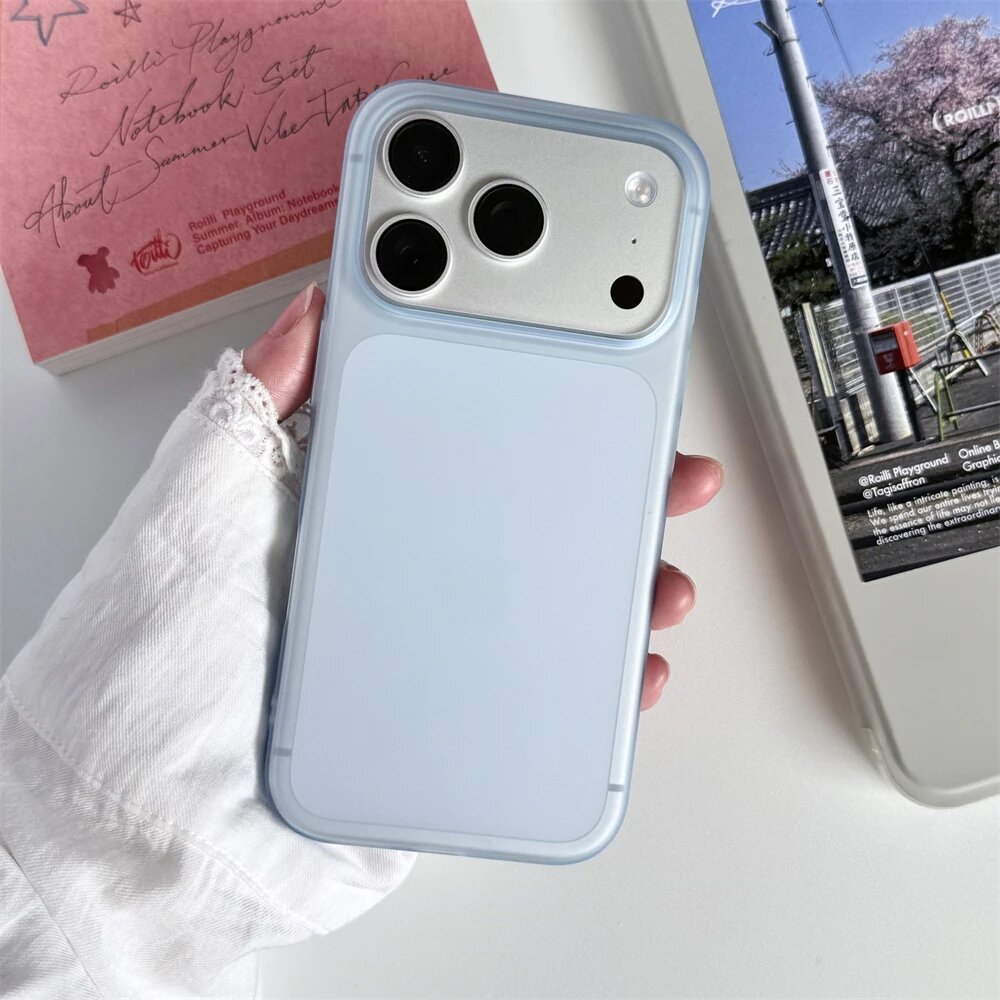 Ультратонкий матовый полупрозрачный жесткий чехол для iPhone17 Эйр, Светло-голубой, DK Matte PC Blue