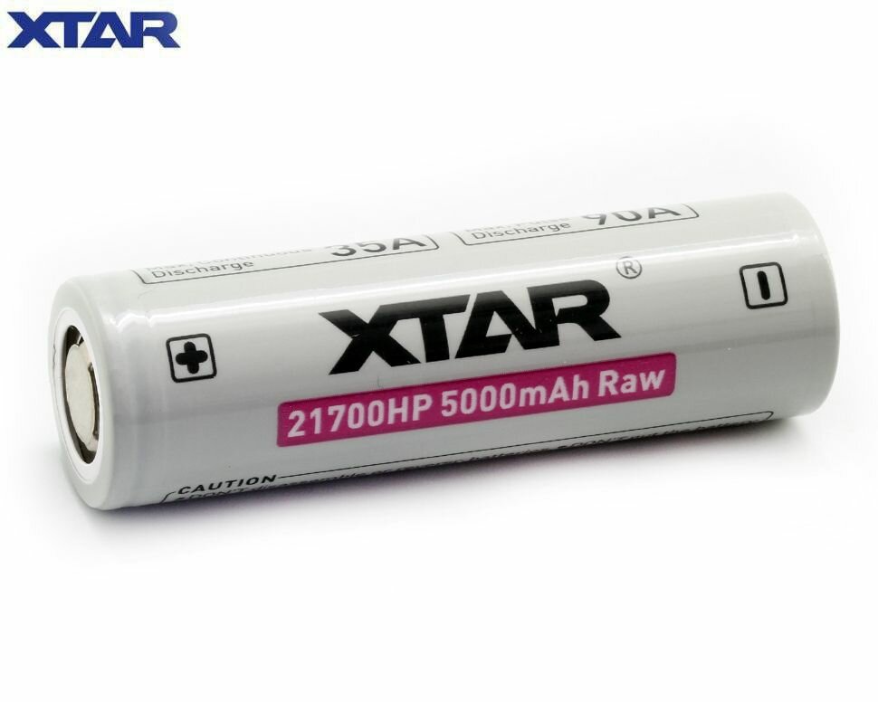 Аккумулятор незащищенный XTAR 21700 3,6 В 5000 mAh RAW (Ток 35 Ампер)