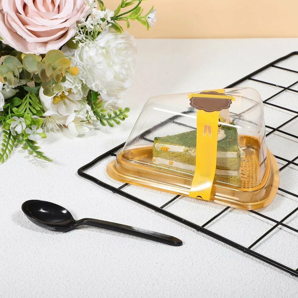 Пластиковые коробки для порционных кусков торта, 40 штук, треугольные, разноцветные