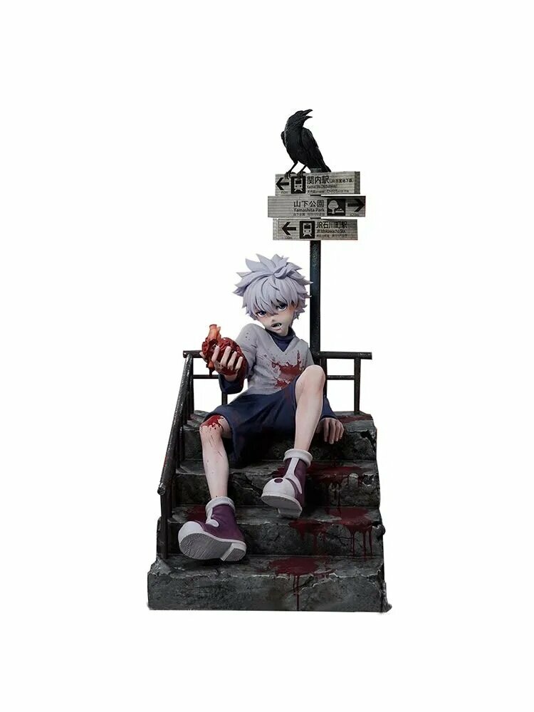 Аниме Фигура Охотник Хисока Фейтан Потуо/ HUNTER Killua Zoldyck Figure Sitting Killua Zoldyck Blood Action Figures 34cm
