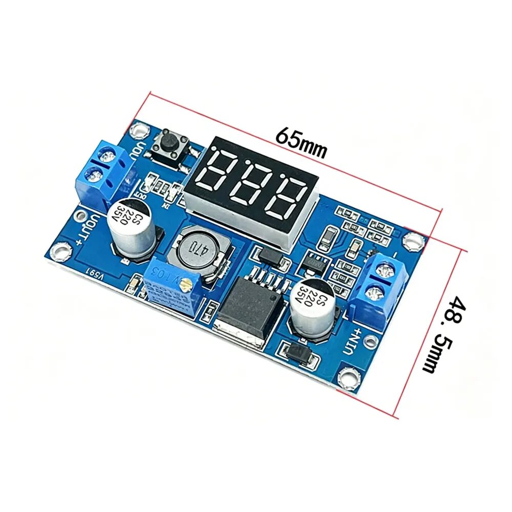 Модуль питания LM2596 с LED-вольтметром, ADJ with display