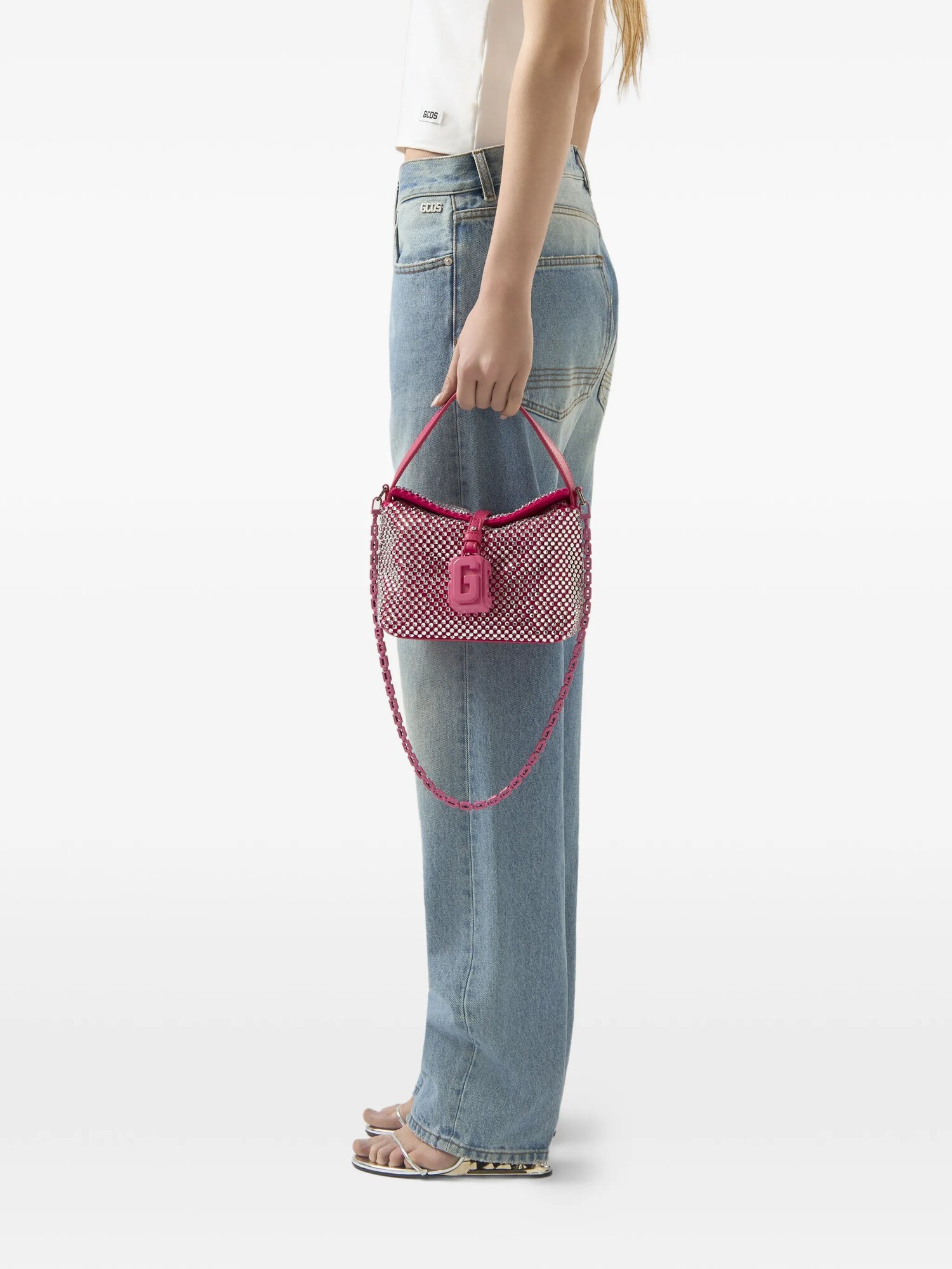 Сумка GCDS Mega Comma G-Lock, pink — фото 1