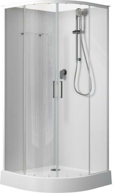 Душевая кабина Aquanet Passion EVO 100x100 R White, поддон низкий, двери раздвижные
