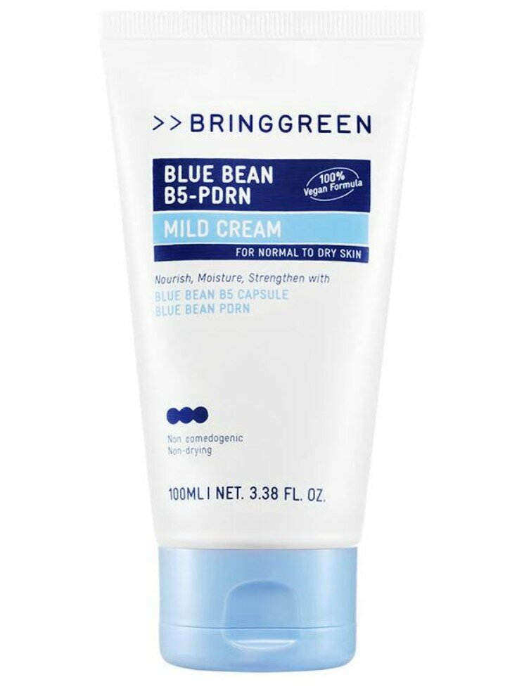 Увлажняющий крем Bring Green "Blue Bean", восстанавливающий, с B5 и PDRN, 100мл