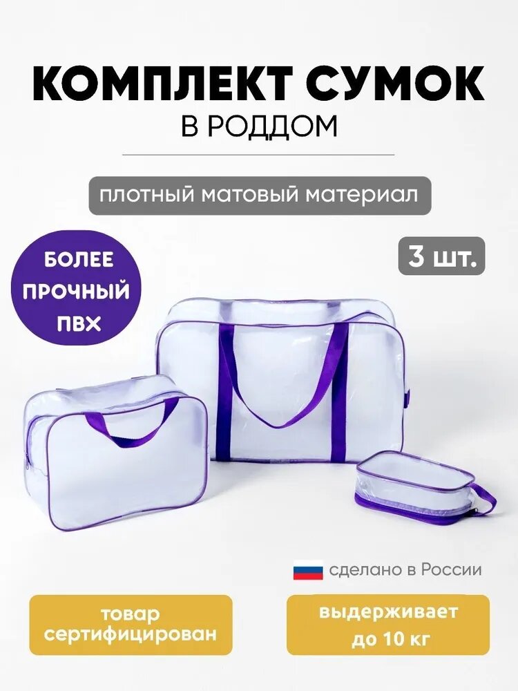 Сумка В роддом матовая для мамы и малыша набор из 3 шт бирюзовый