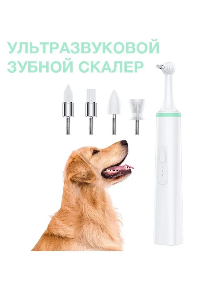 Зубная щетка для собак / Ультразвуковой скалер для удаления зубного камня у собак / Уход за полостью рта для животных