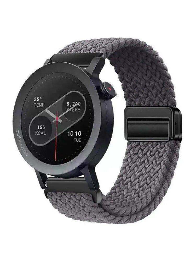 Ремешок 22мм для CMF Watch 3 Pro /CMF Watch Pro 2/CMF by Nothing Watch Pro, Магнитный нейлоновый браслет-липучка , Быстросъемный, регулируемый, удобный