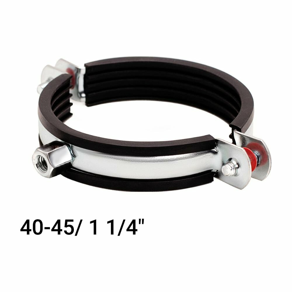 Хомут с EPDM уплотнителем UWS 40-45 мм, 1 ¼ с гайкой М8 8 шт 1307911