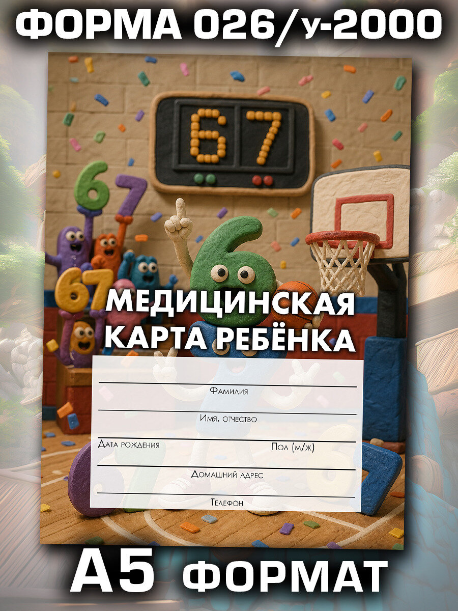 Медицинская карта в школу и детский сад, формат А5