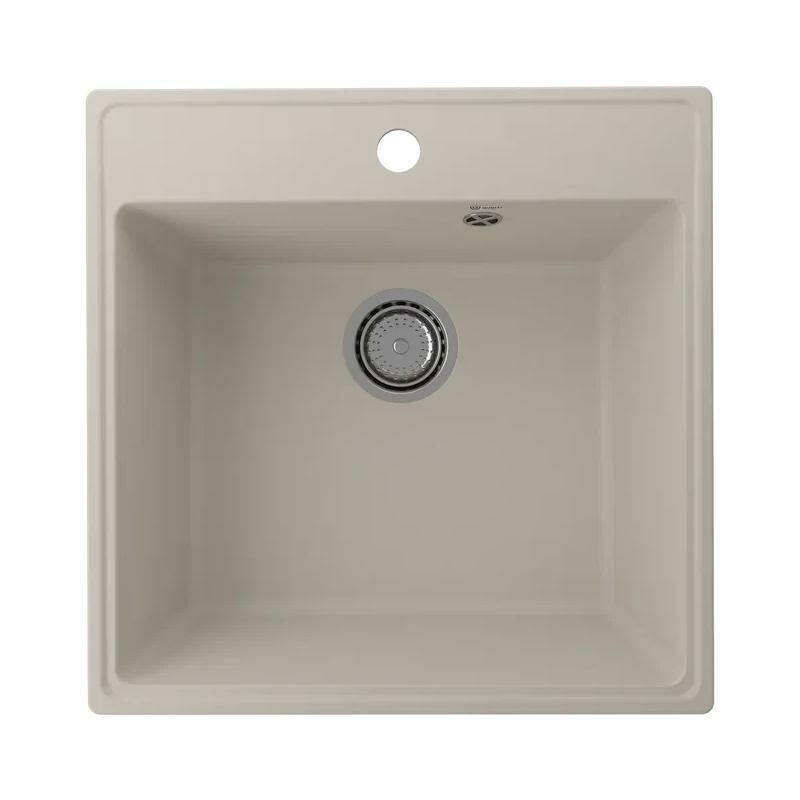 Мойка для кухни Ulgran Quartz 50,5х50,5 Forte 505-02 лен, 1 чаша, кварцевый композит