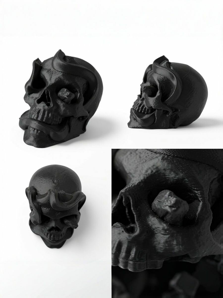 Подставка для геймпада PS4 (DualShock 4) череп со змеёй, держатель контроллера Memento Mori. (3D печать, PLA)