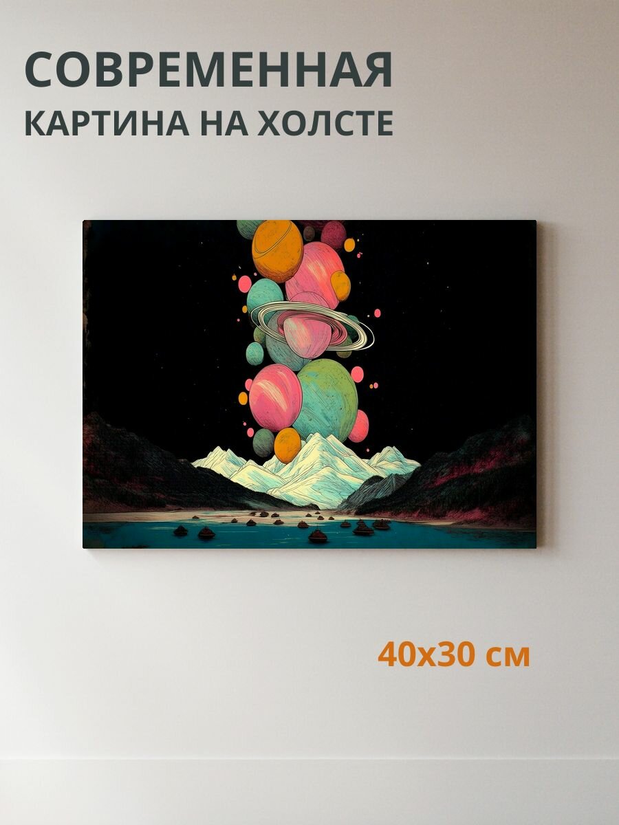 Картина на холсте Планеты 40x30 см