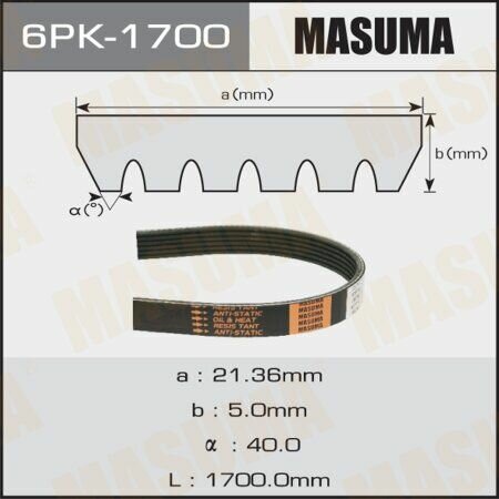 6PK-1700 Ремень поликлиновой MASUMA