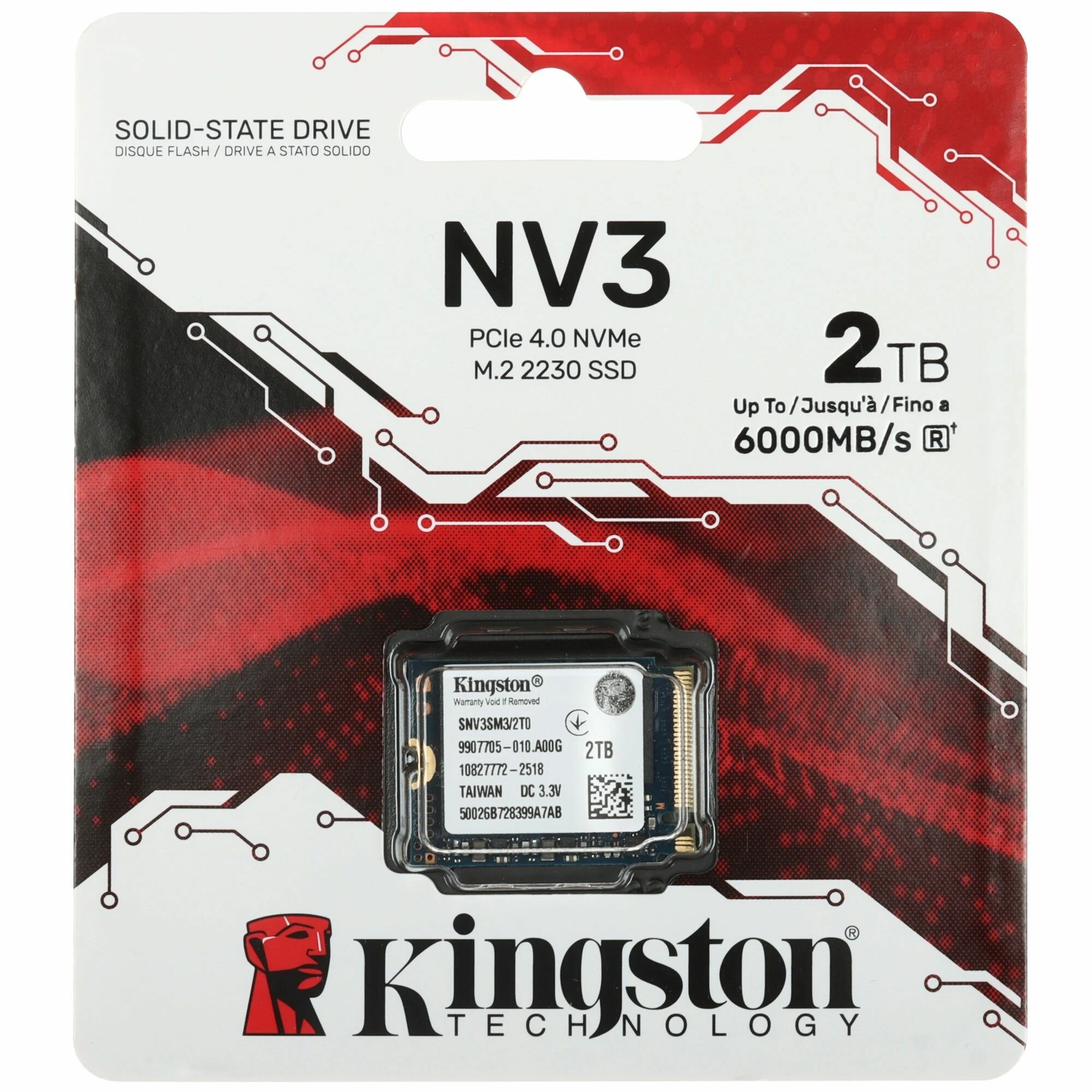 2 ТБ M.2 NVMe накопитель Kingston NV3 (SNV3SM3/2T0) - PCI-E 4.0, чтение - 6000 МБ/с, запись - 5000 МБ/c, TBW - 640