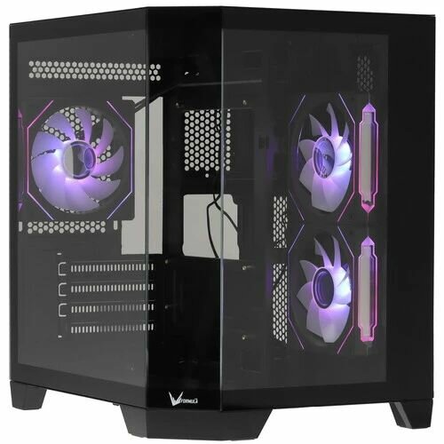 Компьютерный корпус Formula V Line Crystal Z6M Floe (CRYSTALZ6MFLOE) черный - Mini Tower, Micro-ATX, USB 3.2 Gen 1 Type-A, USB 3.2 Gen 2x2 Type-C