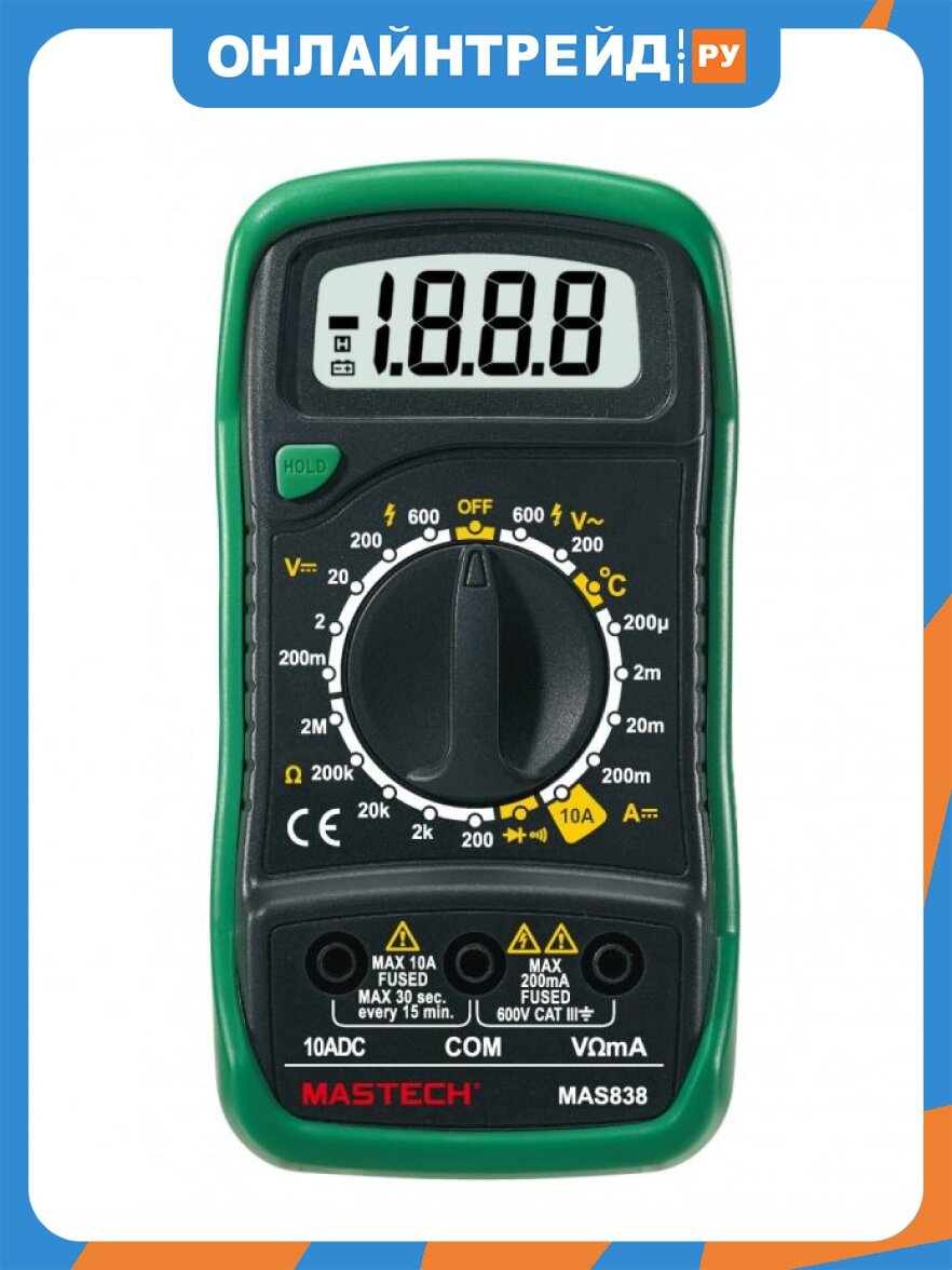 Портативный мультиметр Mastech MAS838