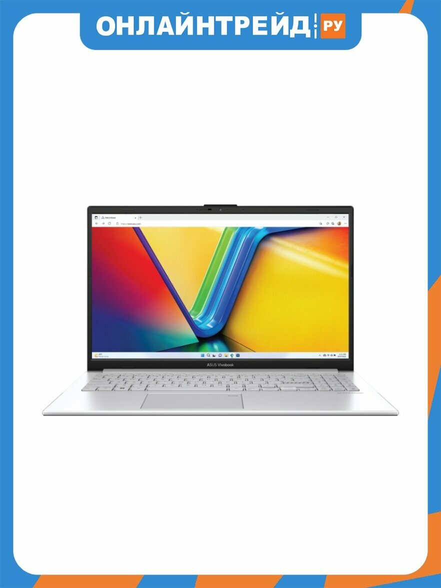 Ноутбук Asus Vivobook Go 15 E1504FA-BQ4328 15.6", IPS, AMD Ryzen 5 40 2.8ГГц, 4-ядерный, 16ГБ LPDDR5, 512ГБ SSD, AMD Radeon 610M, без ОС, серебристый (90NB0ZR1-M077D0)