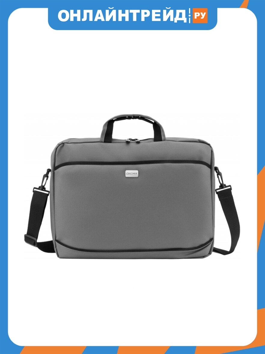 Сумка для ноутбука 17.3" Digma W-211 серый полиэстер (W211GBK)