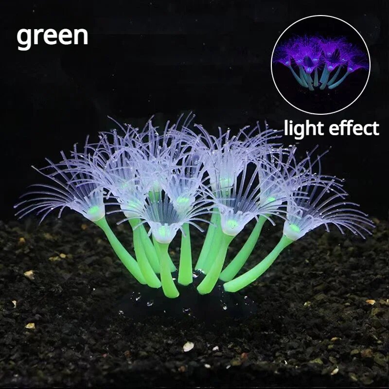 Искусственные силиконовые кораллы для аквариума ZHUOJI Coral Green