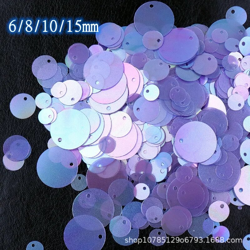 Круглые пайетки из ПЭТ 6/8/10/15 мм 10g, MK13