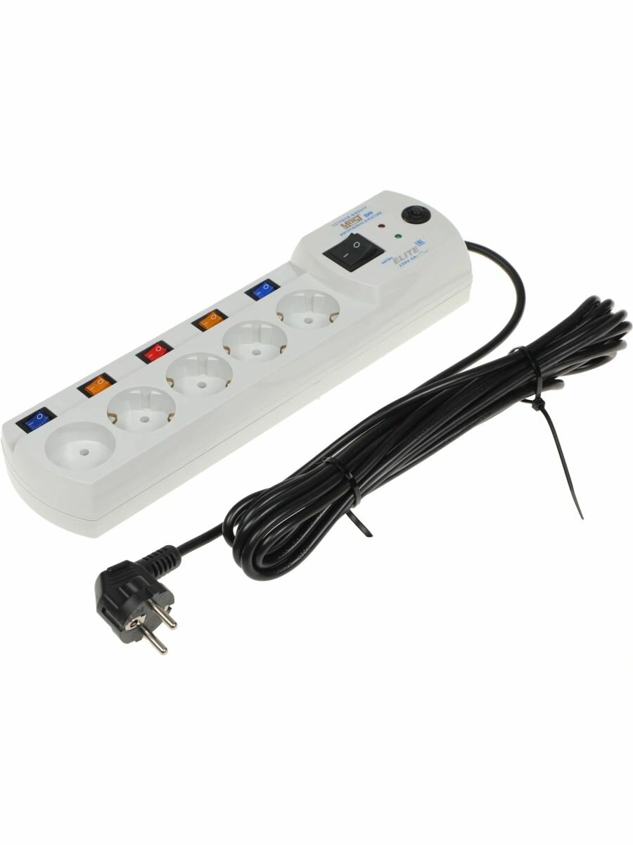 Сетевой фильтр Most EHV 5м (5 розеток) белый (коробка) Net Filter Most EHV 5m (5 outlet) white Box