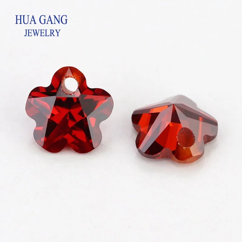 Синтетические камни CZ Excellent Heart, бусины, сливовый плод, огранка Красный, 7x7mm 20pcs, Garnet