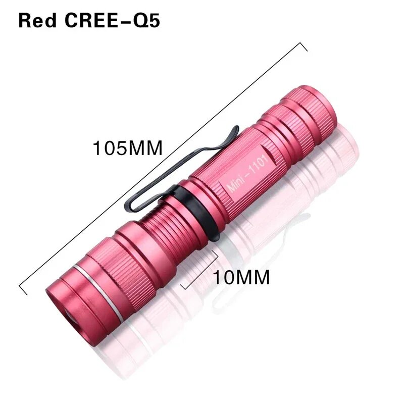 Розовый мини-фонарик CREE Q5 LED 105mm