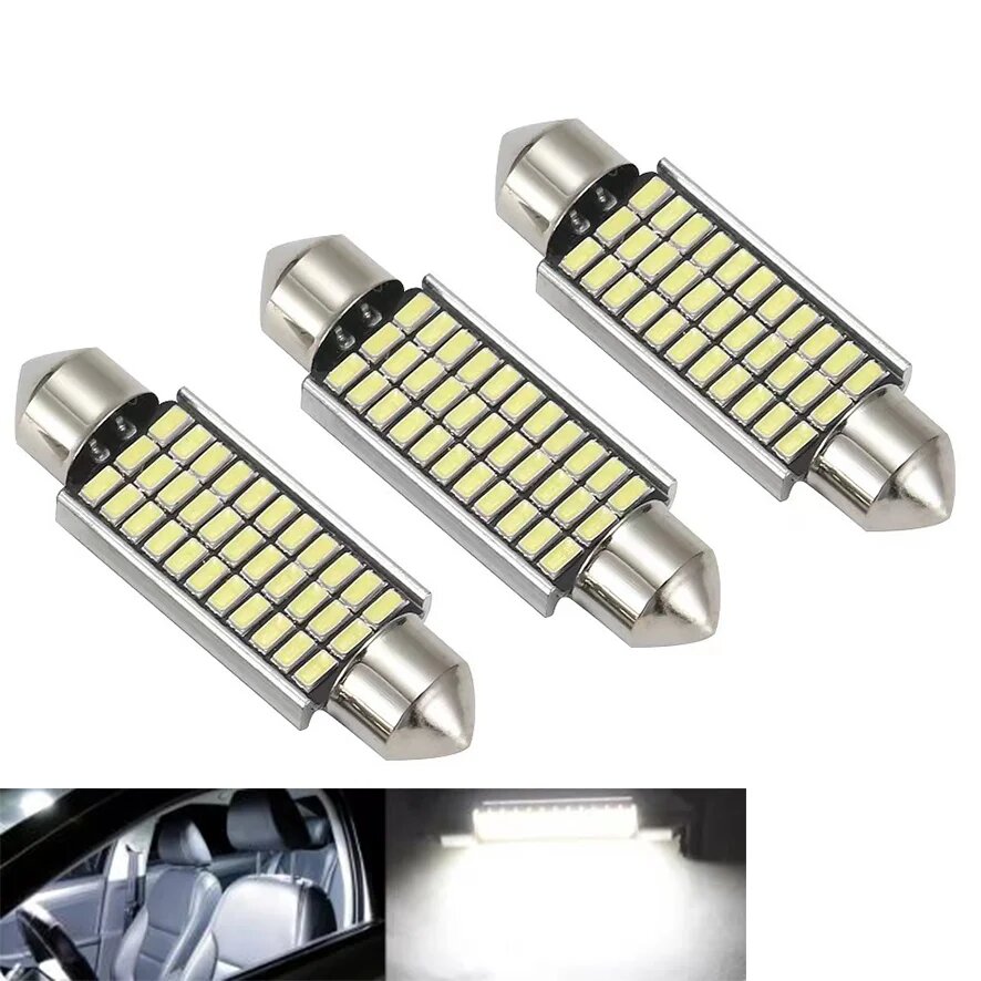 SONQIN Светодиодные лампы салона 31/36/39/41 мм белые 10PCS, 36mm