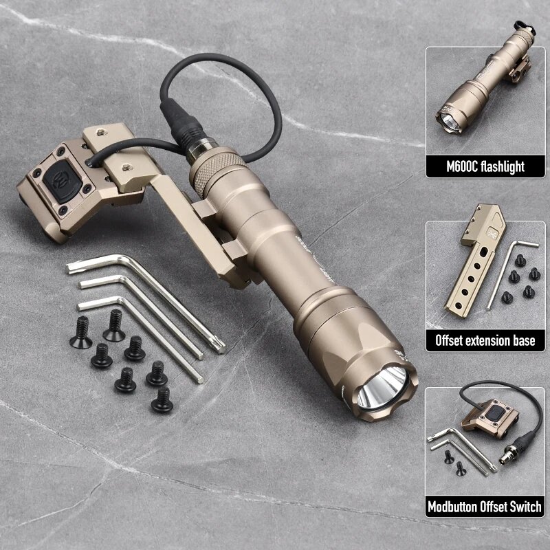 WADSN Тактический фонарик M300 M600 Бежевый, DE M600C L