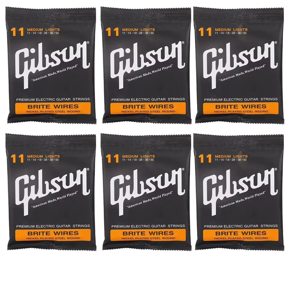 Gibson Brite Wires 11-50, набор струн для электрогитары, 6 шт.