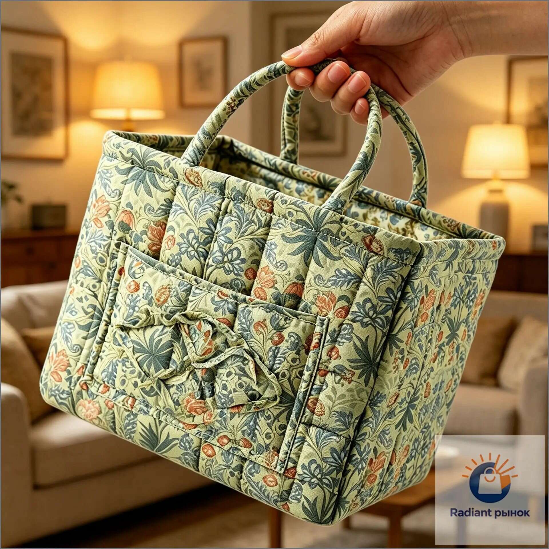 Корзина для хранения длина 33 см, ширина 27 см, высота 26 см.