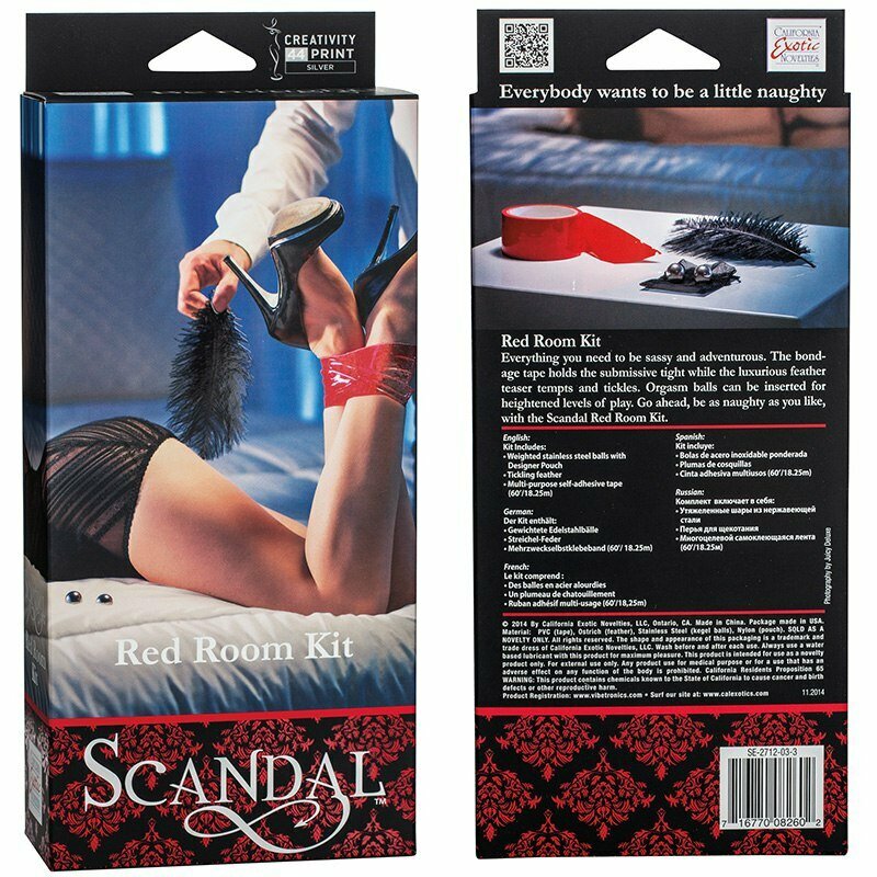 California Exotic Scandal Red Room Kit. Набор игровой металлические шарики, скотч - лента, перо