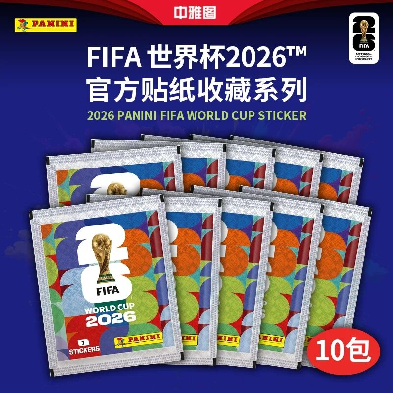 Коллекционные футбольные карточки Topps Panini FIFA World Cup 2026 10 packs of stickers