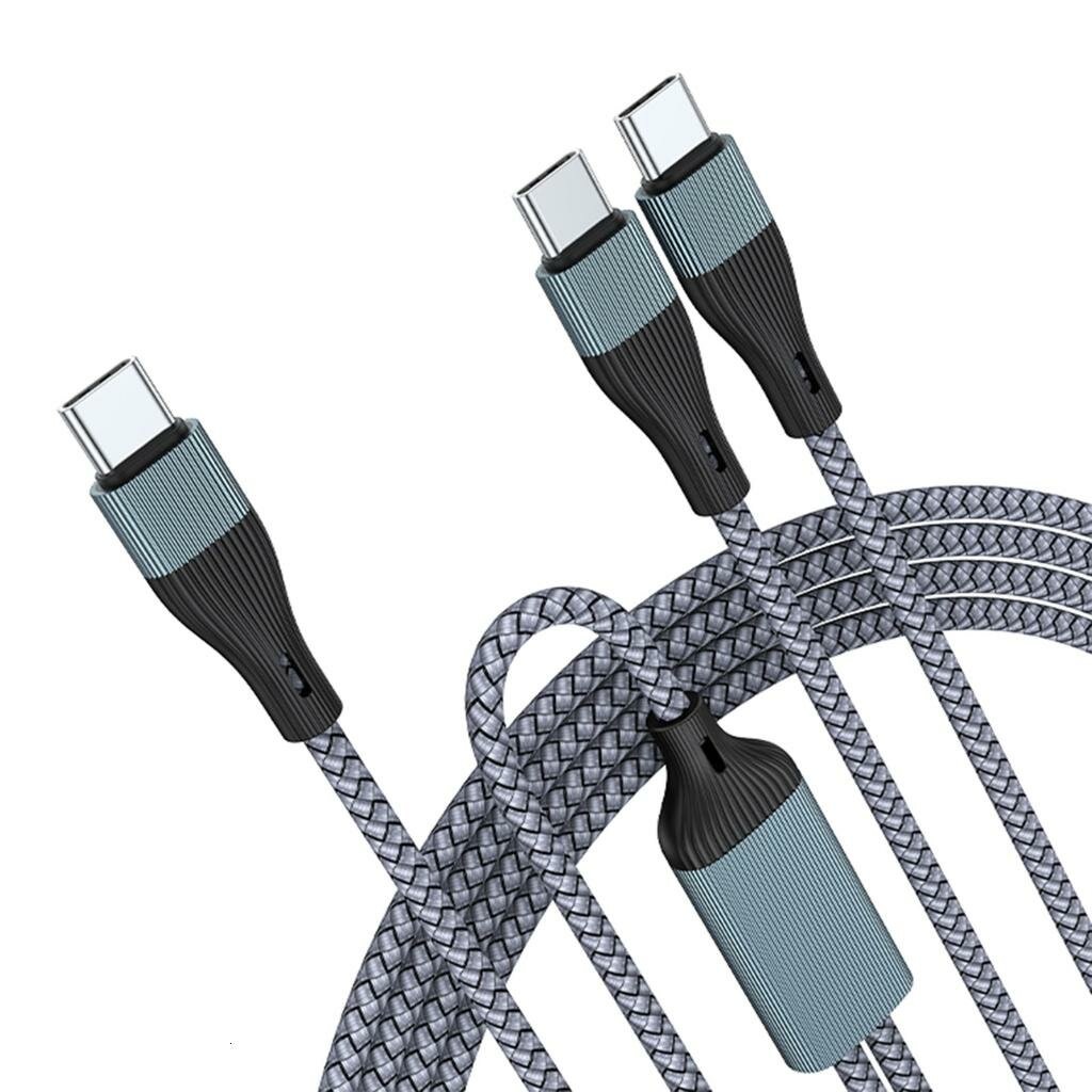 Кабель USB C 1-2, PD 100W, быстрая зарядка и передача данных