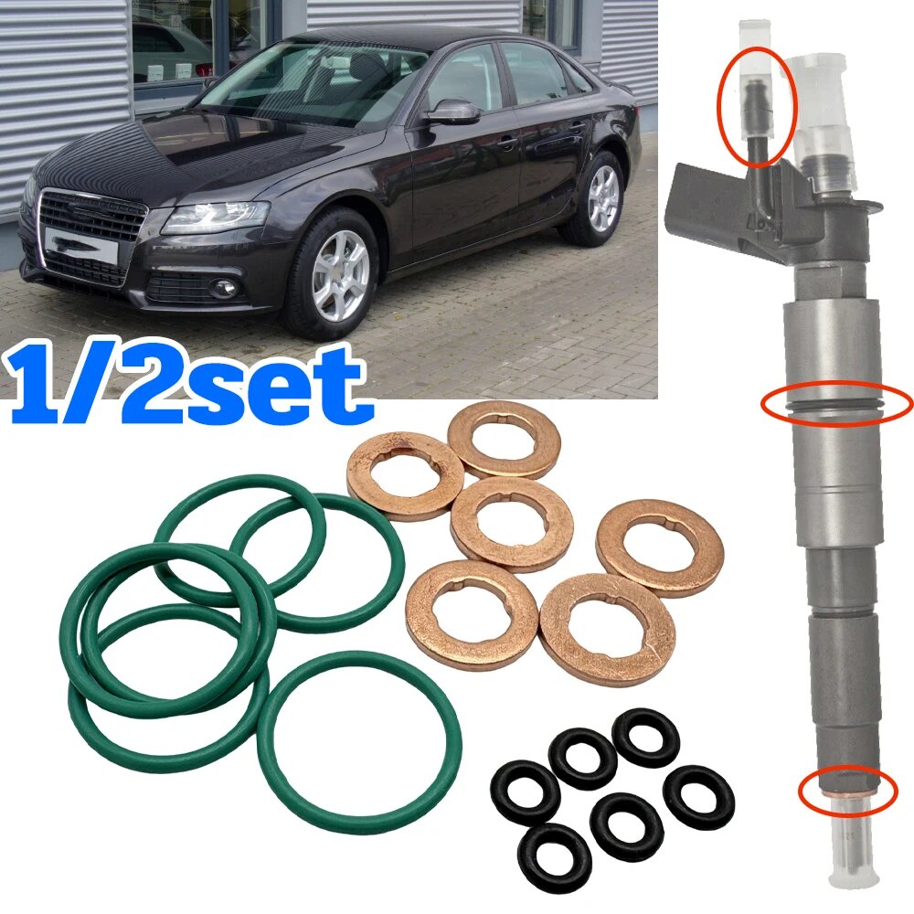 1/2 компл. для Audi A4 B8, топливная форсунка, медная прокладка, уплотнительное кольцо, 2SET