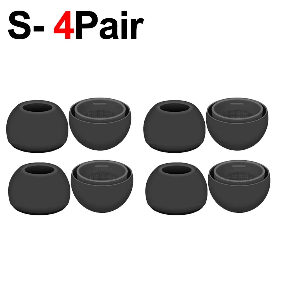 Силиконовые амбушюры для AirPods Pro BAPPSUS Черный, for AirPods Pro 1 2, 4X Black-S