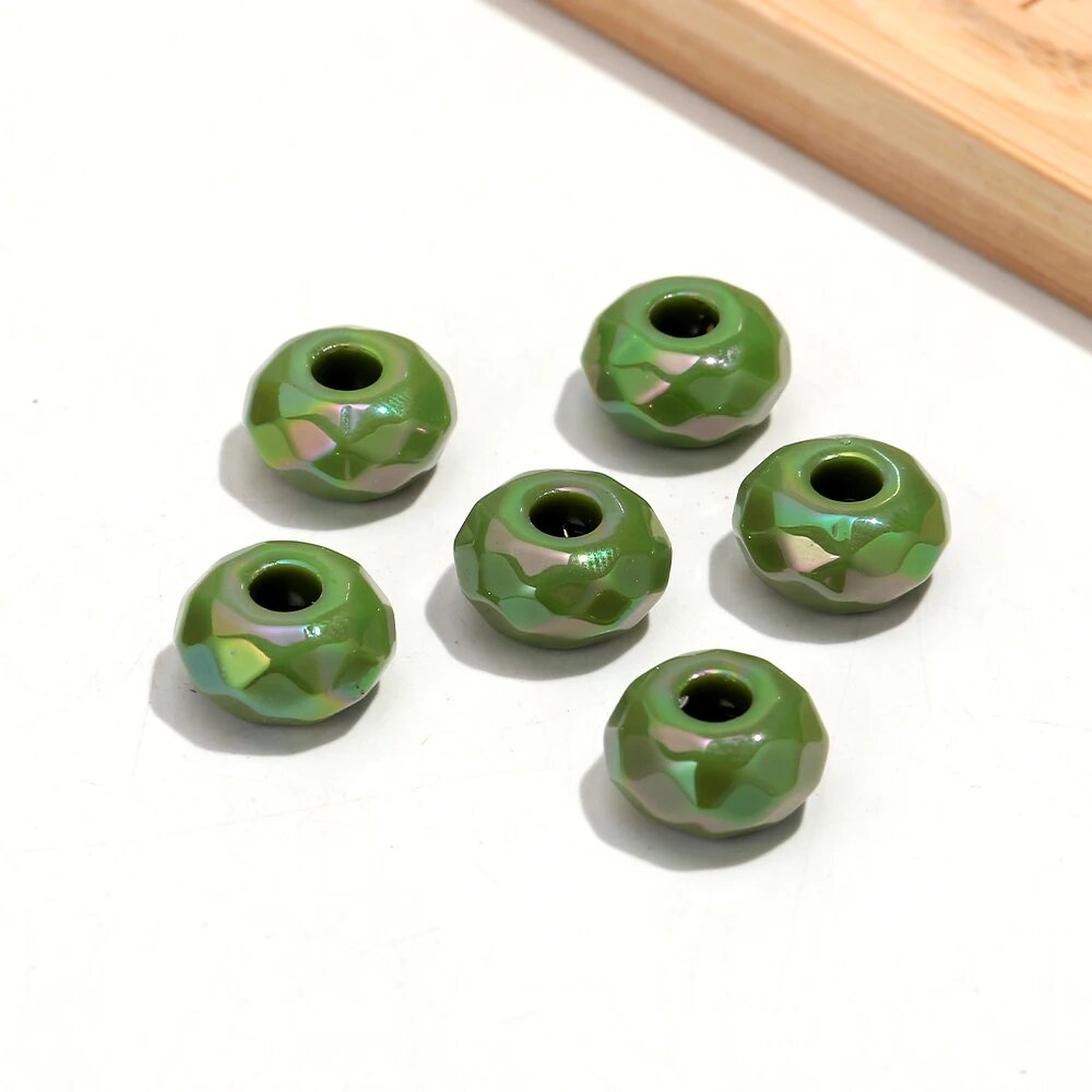 Акриловые бусины 20 шт, разноцветные, для украшений solid-dark green