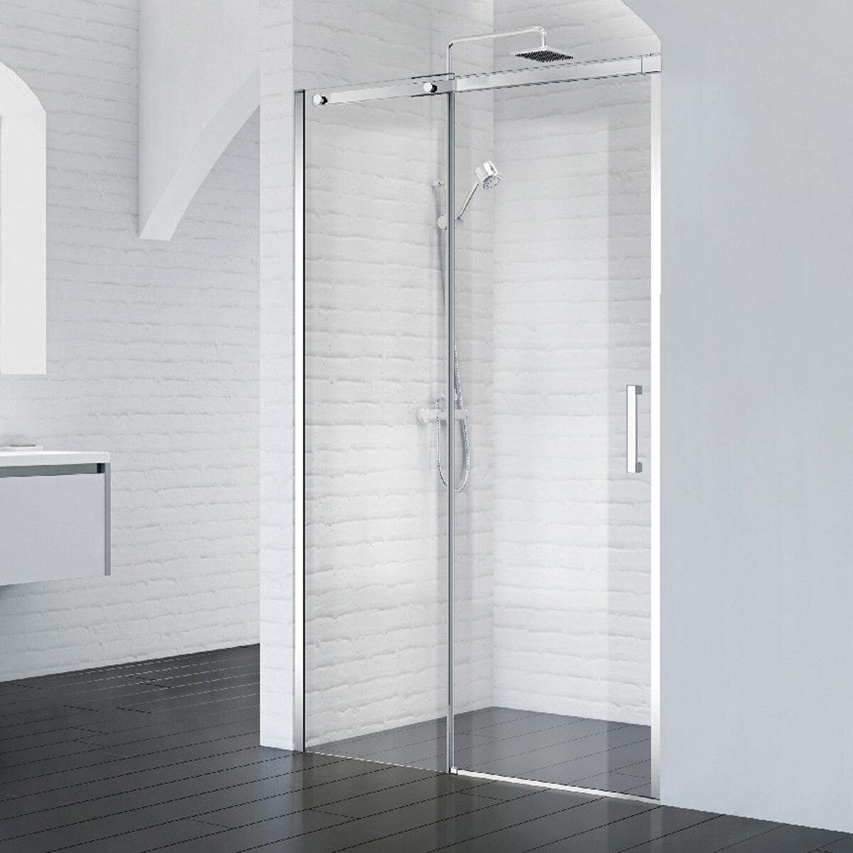 Душевая дверь в нишу BelBagno Acqua BF-1-110-C-Cr стекло прозрачное