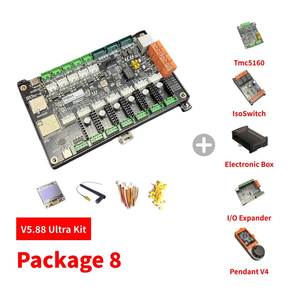Контроллер ЧПУ PiBot FluidNC grblHAL ESP32-S3 6+1 осей V5.88 Ultra Package 8