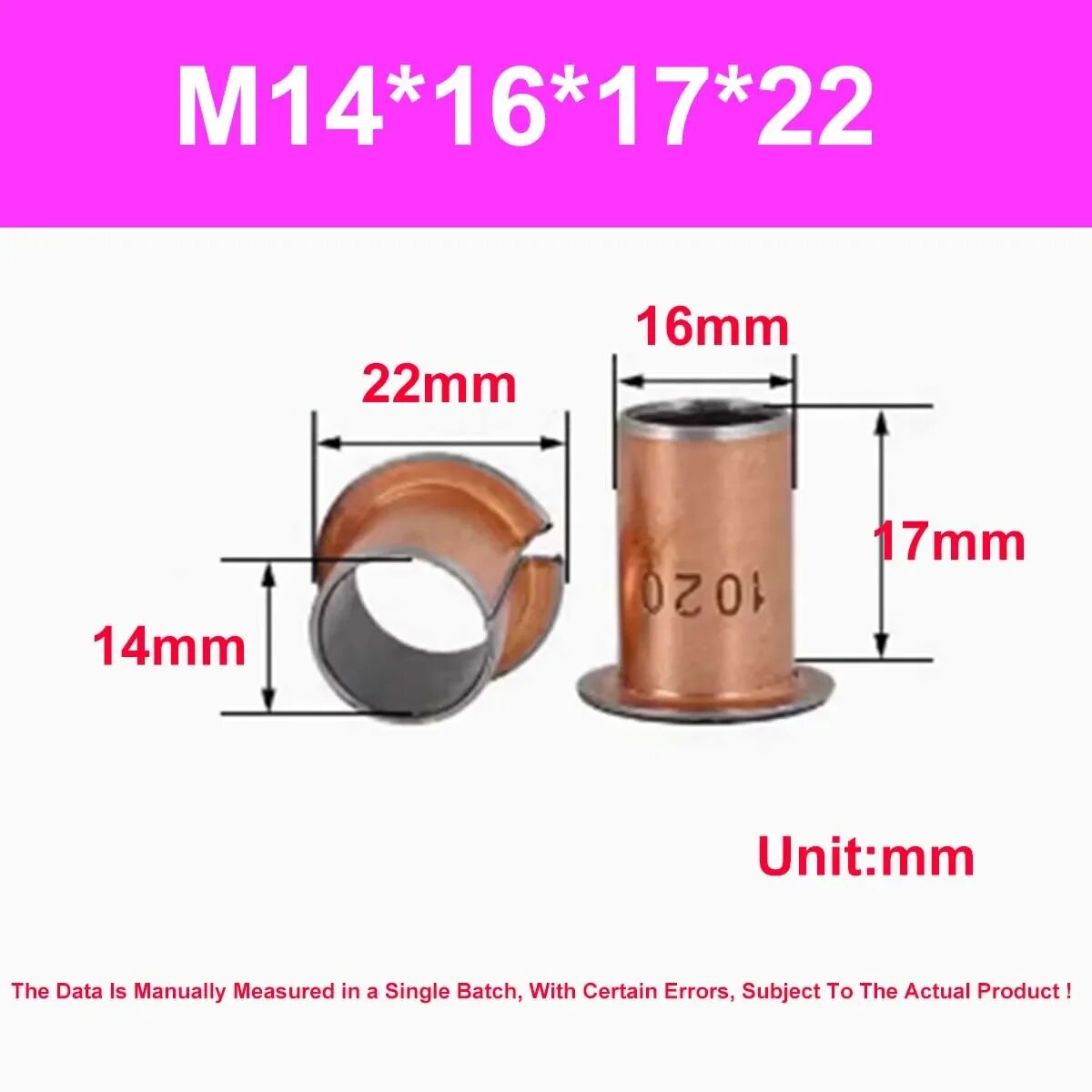 Фланцевый подшипник M12/13/14/15 SF-1F 10pcs M14X16X17X22