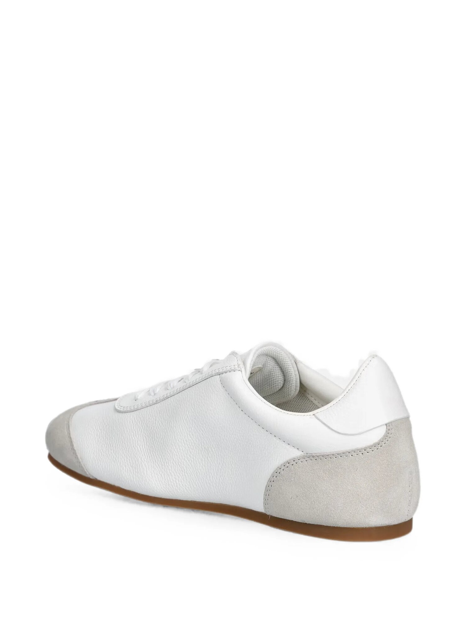 Кроссовки LOVE MOSCHINO Logo-plaque suede-panel sneakers, размер 36, бежевый/белый — фото 1