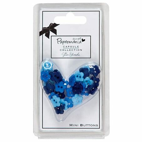 Набор мини-пуговиц docrafts "Burleigh Blue", Цветы, сине-голубые, 30 шт
