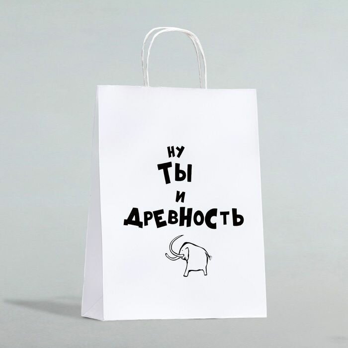Пакет подарочный Ну ты и древность , 24 х 10 х 32 см 1 шт