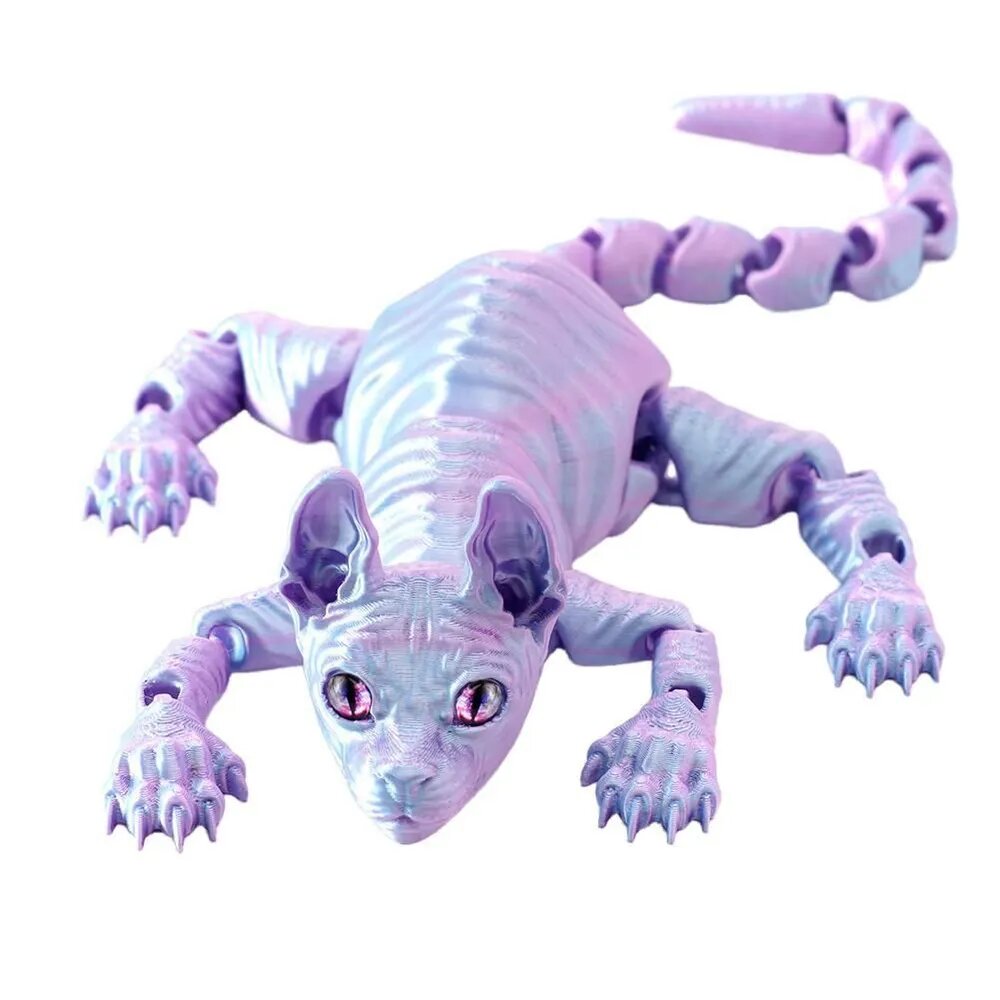 Антистресс игрушка Сфинкса Котенок Подвижный, 22 см, 3D печать - Мягкий кот для релакса